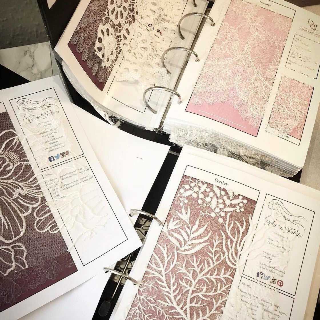 Lace Trim Sample Books : Wedding Dress Couturier - Bridal Fabrics