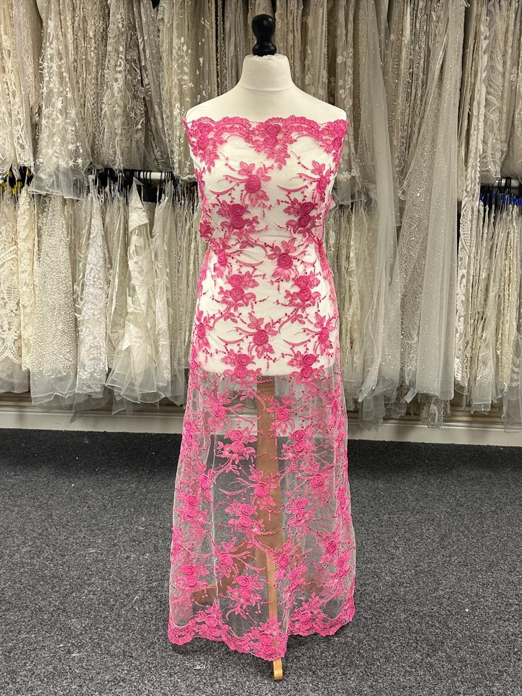 Passion Pink Lace for Dressmaking - Maria