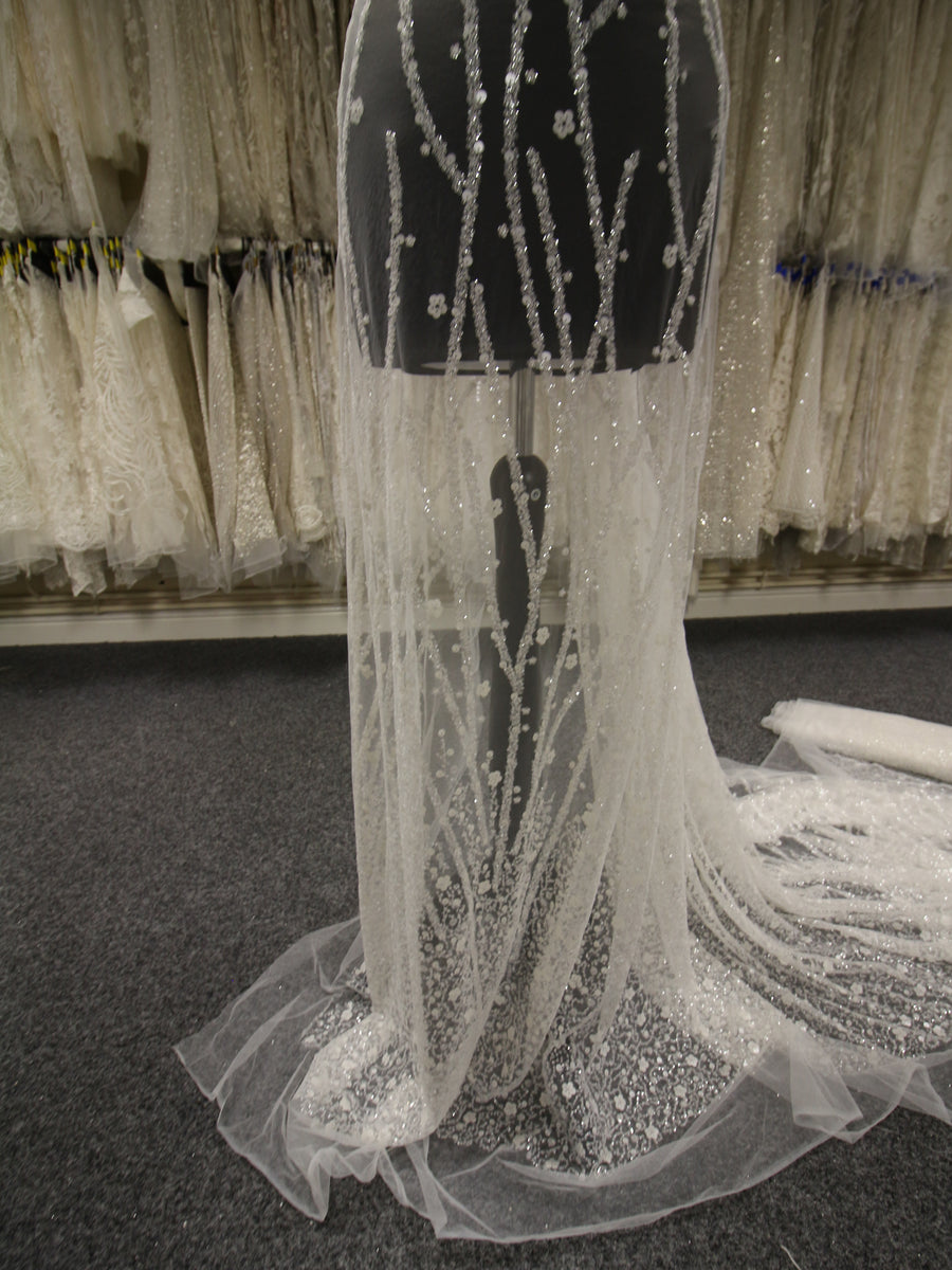 Ivory Sequined Lace – Azra