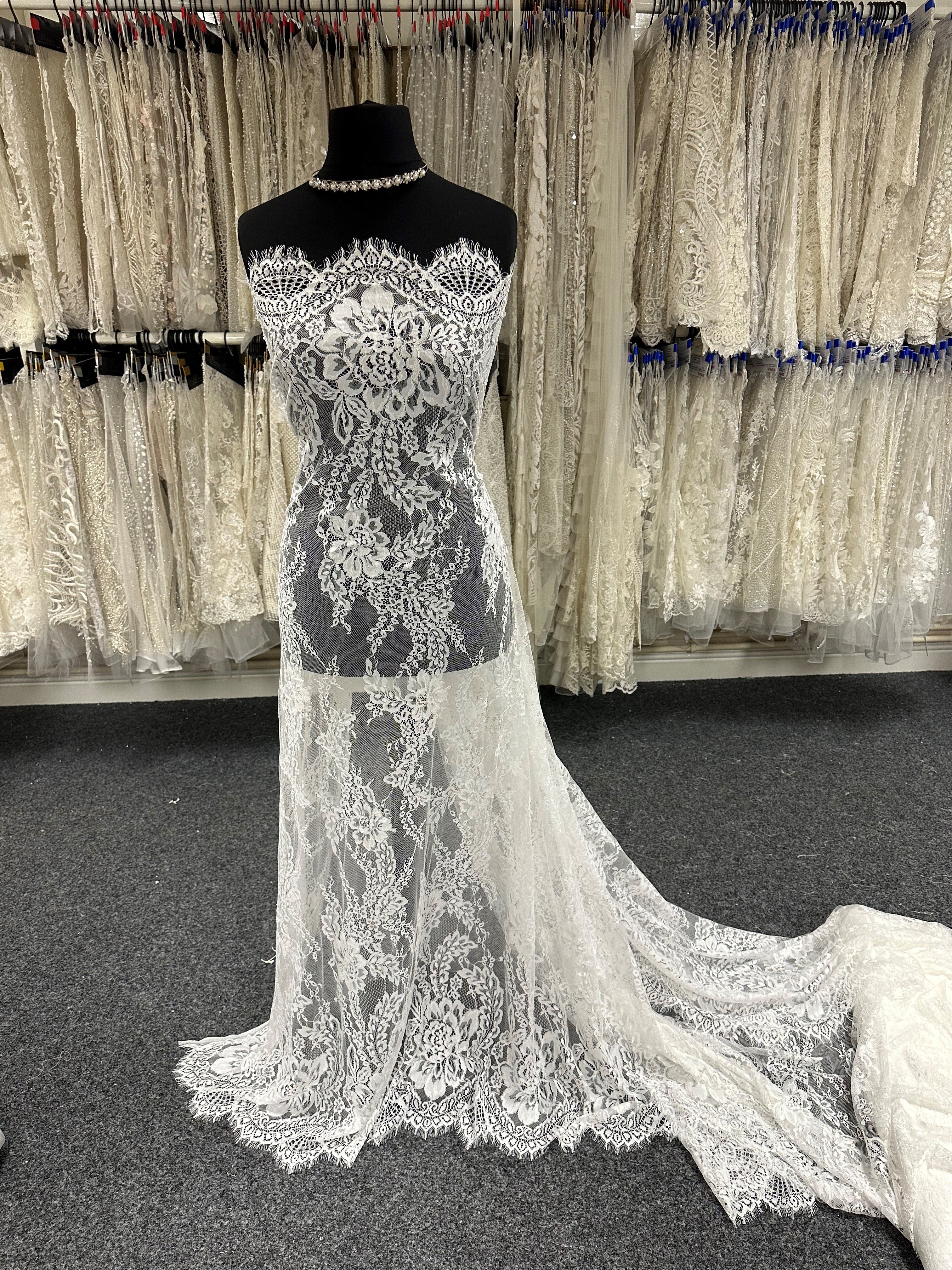 Ivory Raschel Bridal Fabrics Lace - Siri