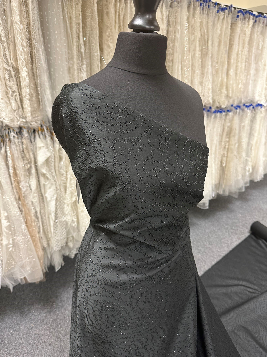 Black Jacquard Spot Fabric – Glee