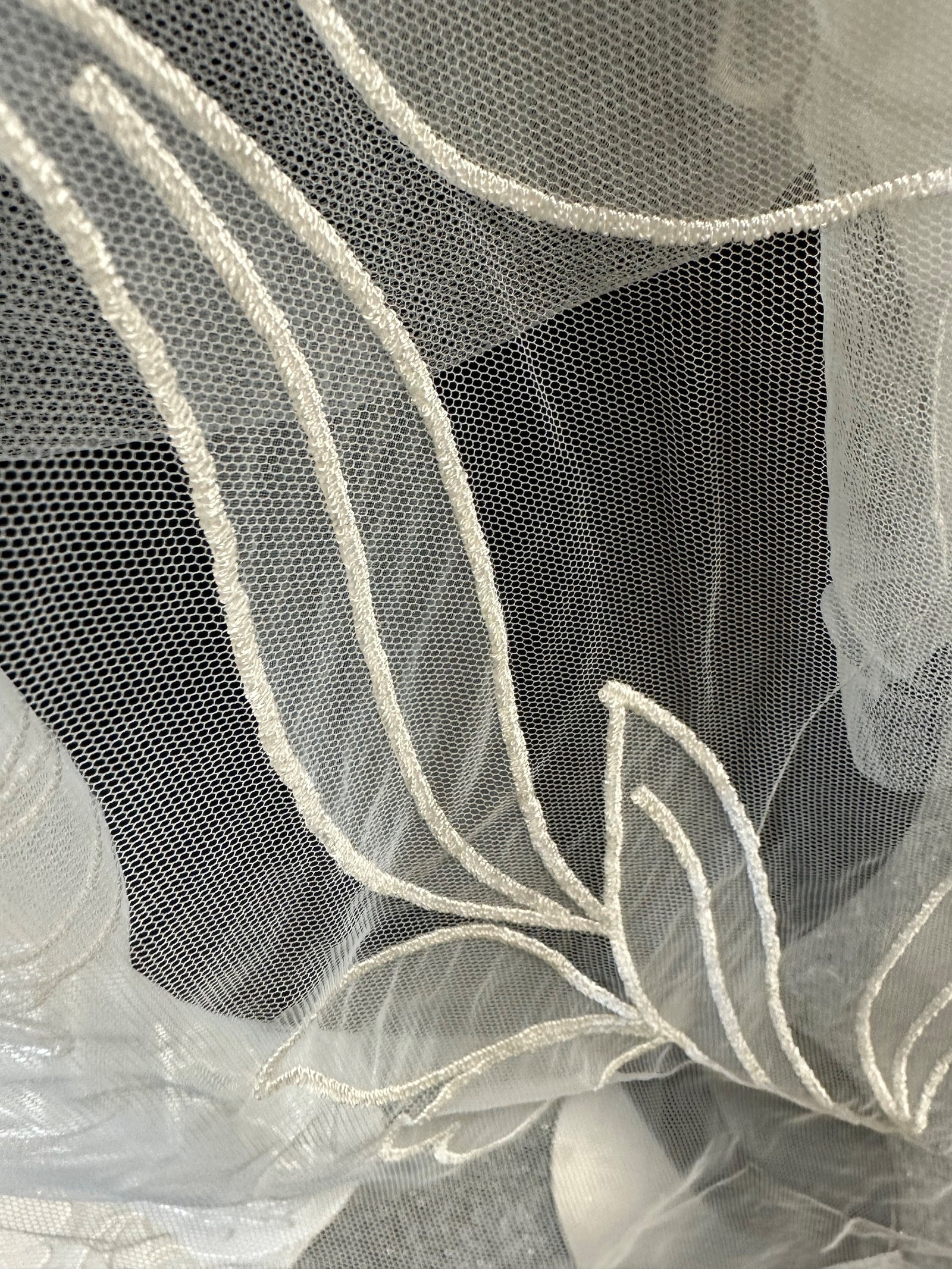 Ivory Large Scale Embroidered Lace Malia