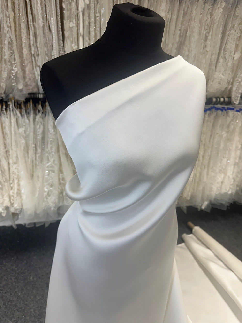 Ivory Silk Blend Satin - Lavish