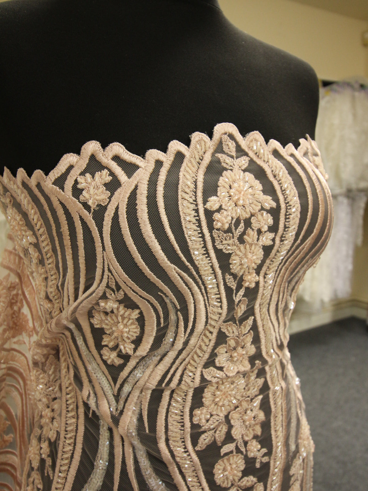 Blush Beaded lace - Lorna