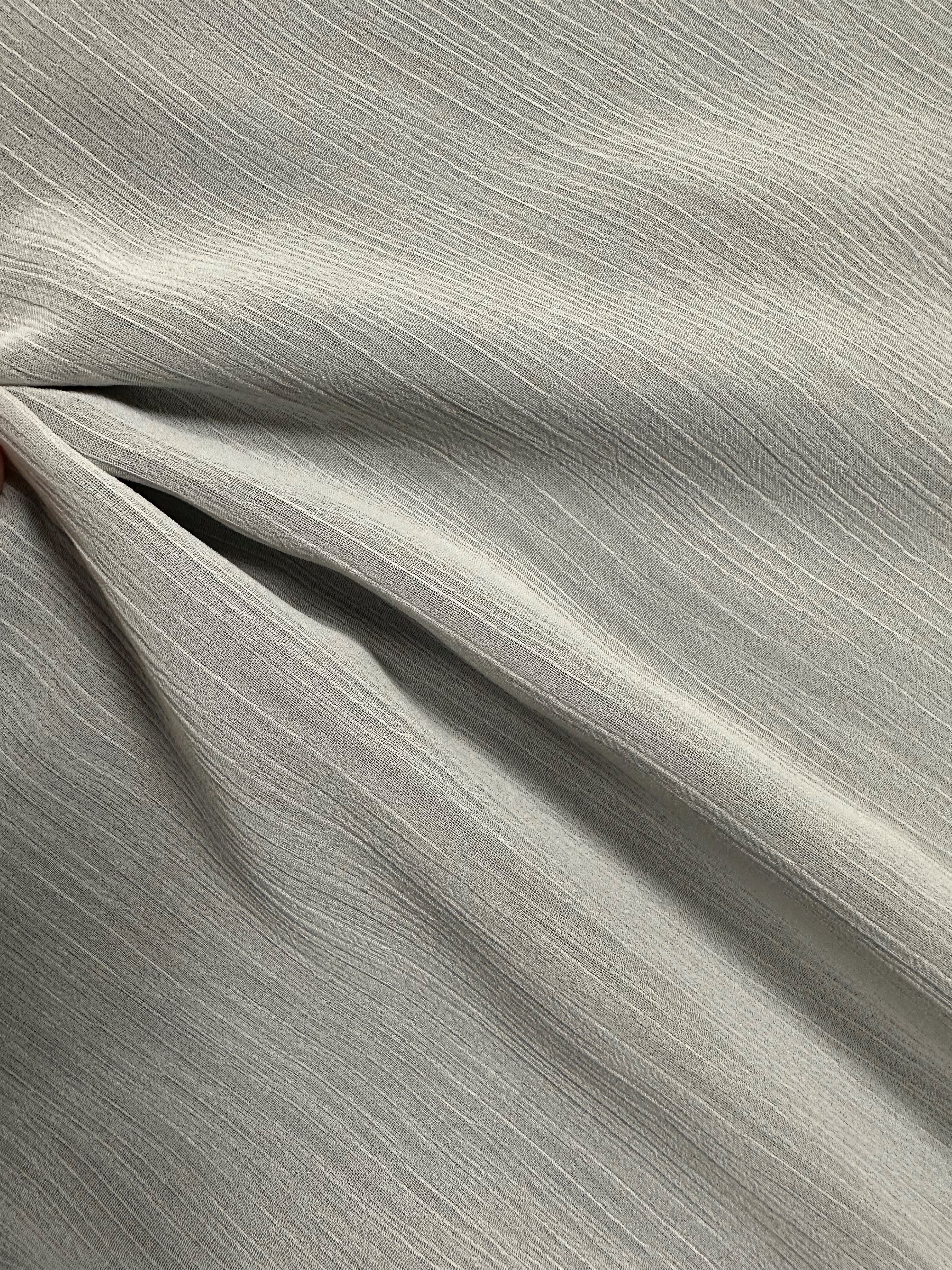 Ivory Recycled Polyester Crinkled Chiffon - Rekindle
