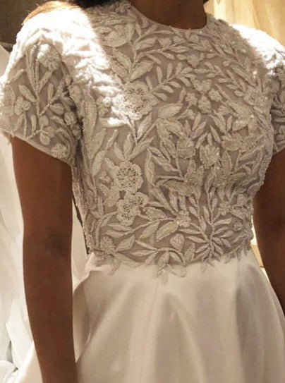 Ivory Beaded Bridal Fabrics Lace - Marisol