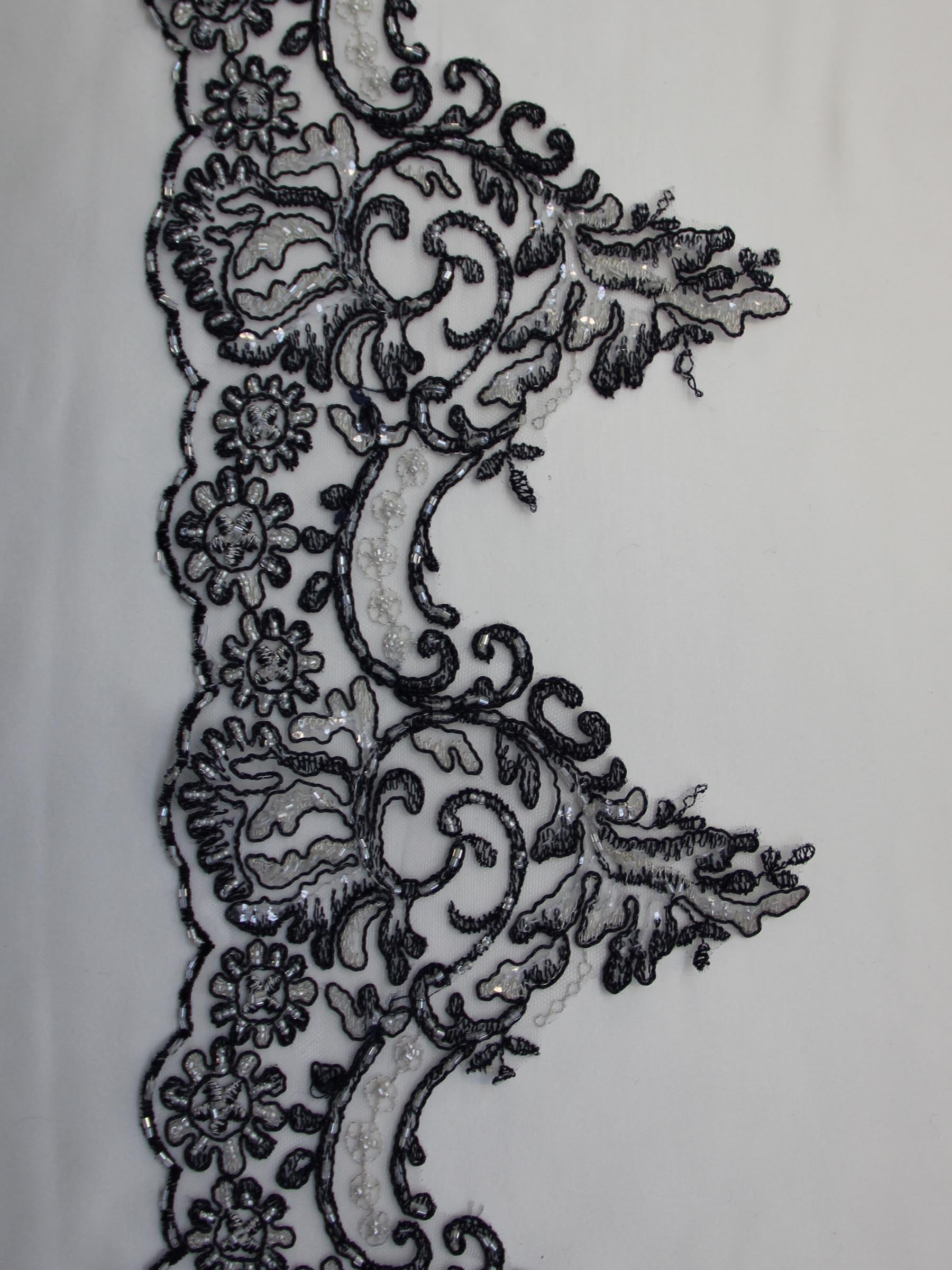 Navy Lace Trim for Dressmaking - Jessica